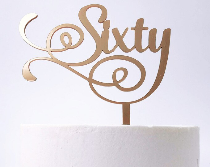 Sixty 60th Birthday Cake Topper | Etsy