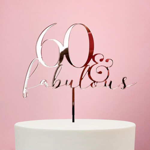 60 Birthday Cake Topper 60th Birthday Custom Cake Topper - Etsy