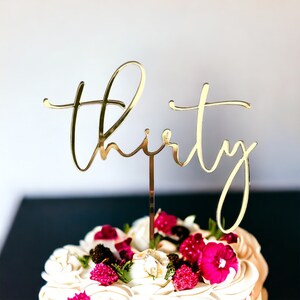 Acrylic Thirty Cake Topper Decoration | Various Colours Rustic Wood - Etsy