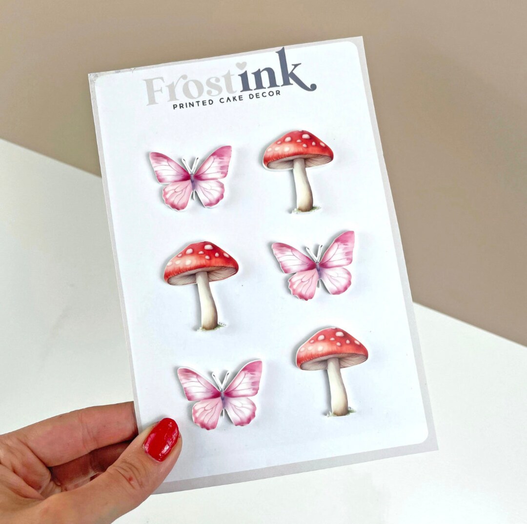 Toadstool & Butterfly Acrylic Cake Topper - Etsy