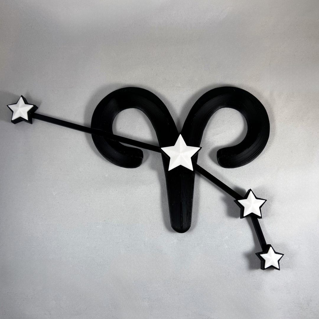 STL File - Aries Zodiac Symbol and Constellation - Aries Zodiac Gift ...