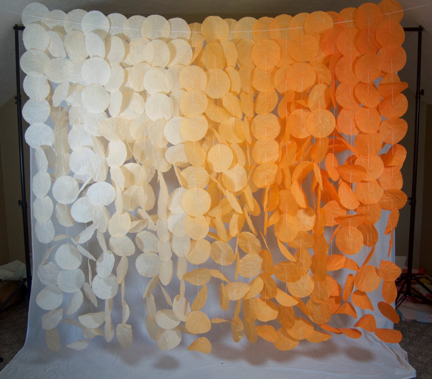 The Original Paper Circle Garland Orange Ombre Etsy Ireland