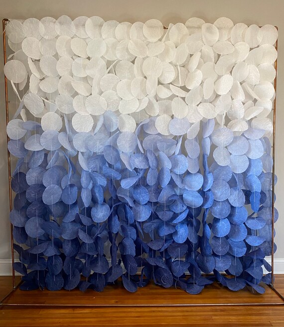 The Original Paper Circle Garland Backdrop Navy Blue Ombre Etsy UK