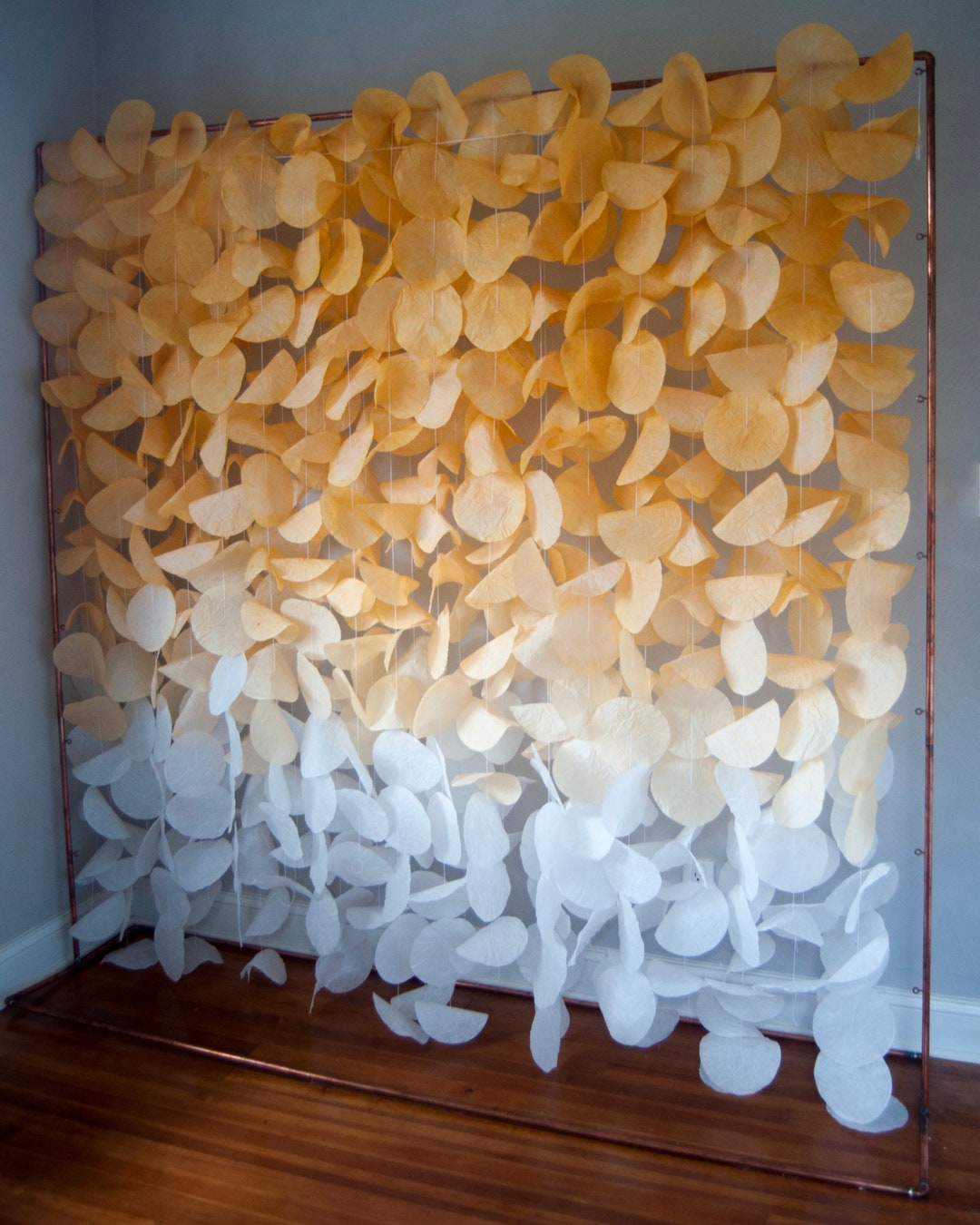 Mustard Yellow Ombre Paper Circle Garland Backdrop: Hand Dyed Event ...