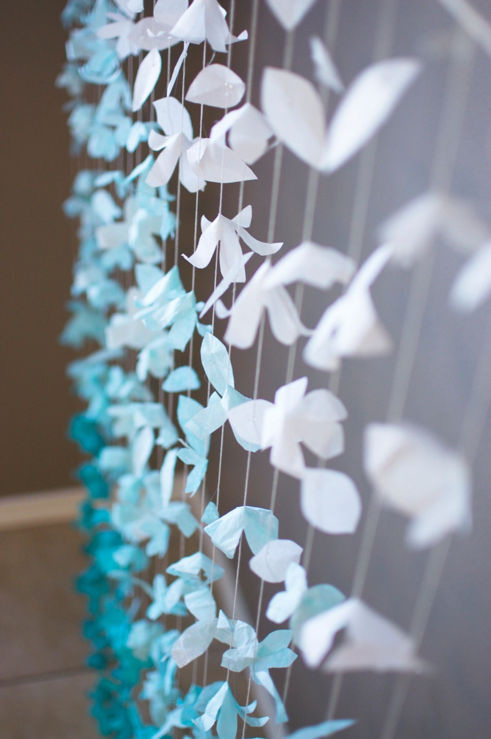 Paper Flower Garland Turquoise Ombre - Etsy