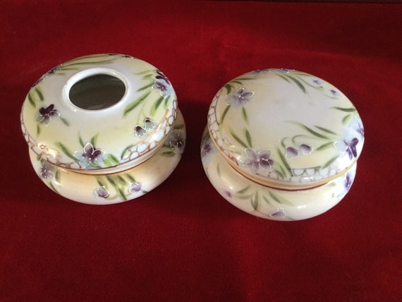 Sale*****Vintage JAPAN VIOLET Vanity Box and Matching… - Gem