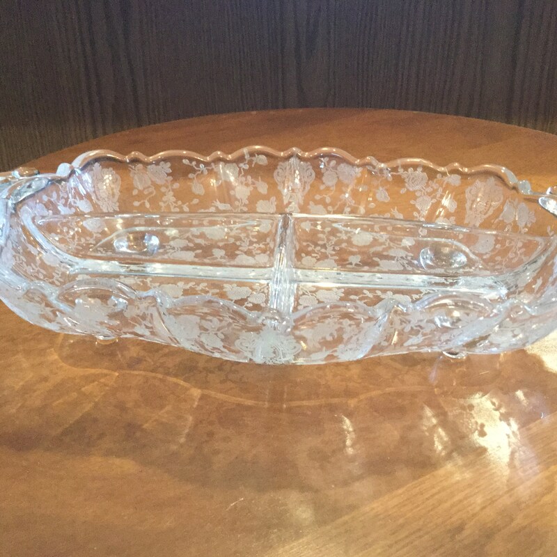 Glass Divided Dish - Etsy