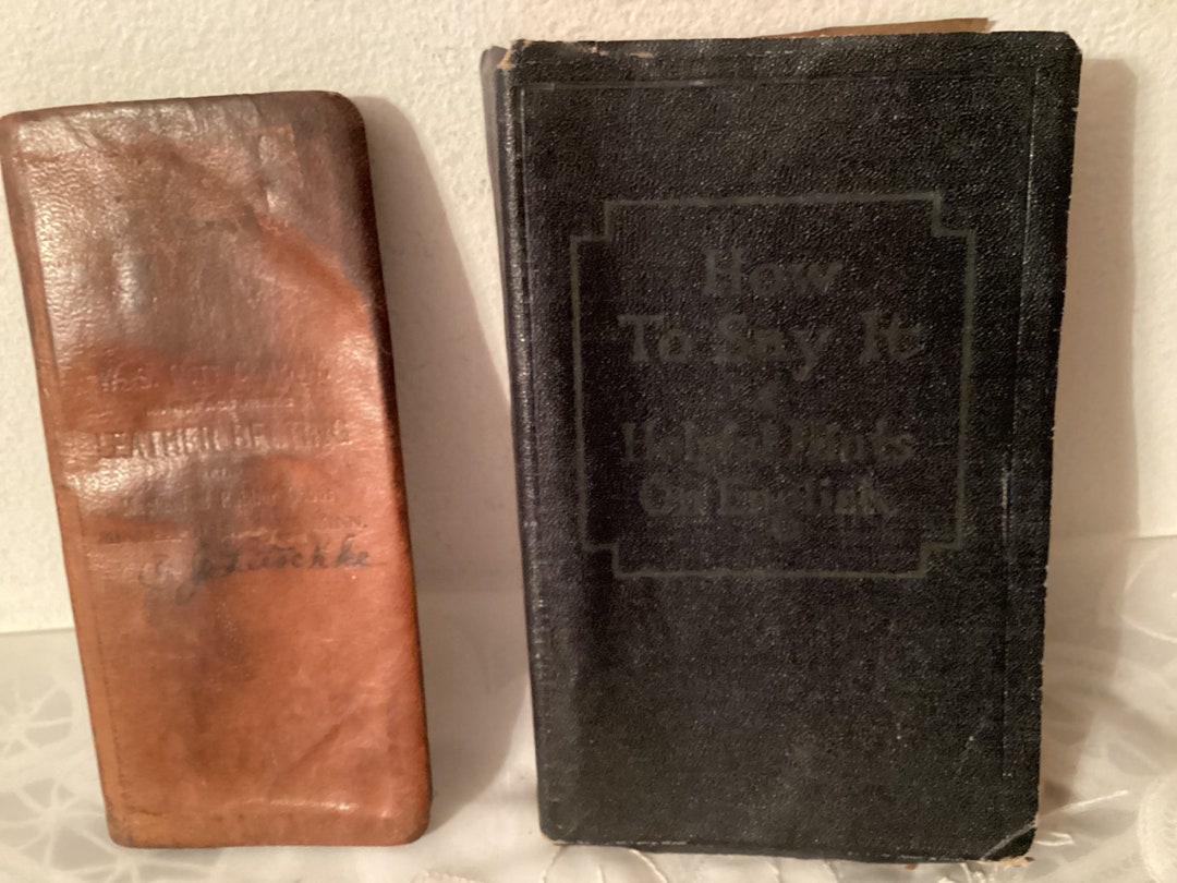 Sale2 Antique SMALL BOOKS Small Leather Book Dated 1903 Black Book ...