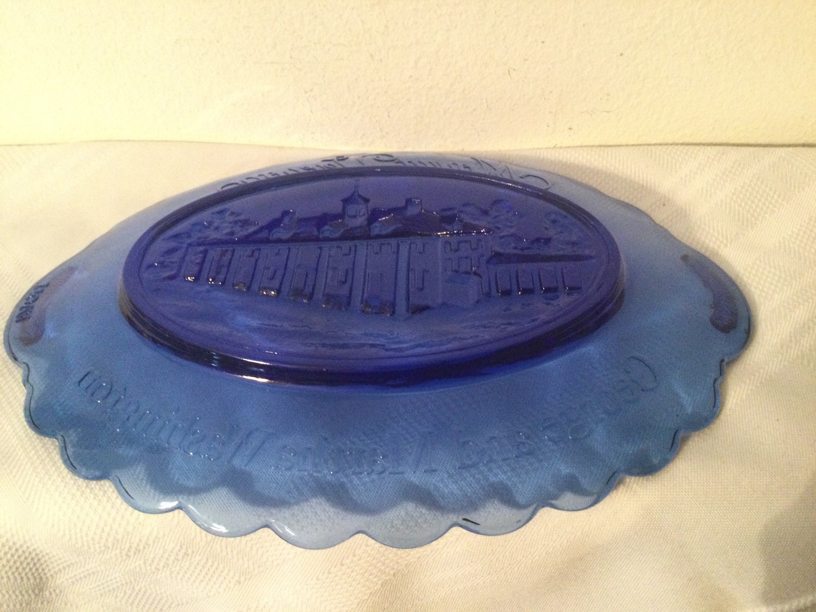 Vintage AVON MOUNT VERNON Dish/plate Cobalt Blue Oval George and Martha ...