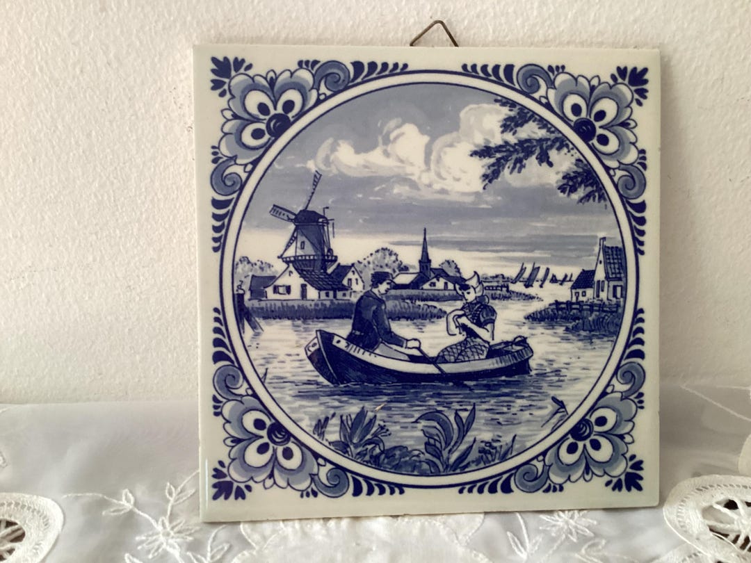 Sale***vintage BLUE DELFT TILE Made in Holland Ready to Hang - Etsy