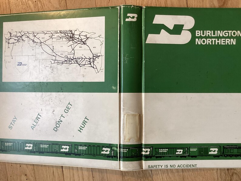 Sale****vintage BURLINGTON NORTHERN BINDER Rare 3 Ring Binder ...