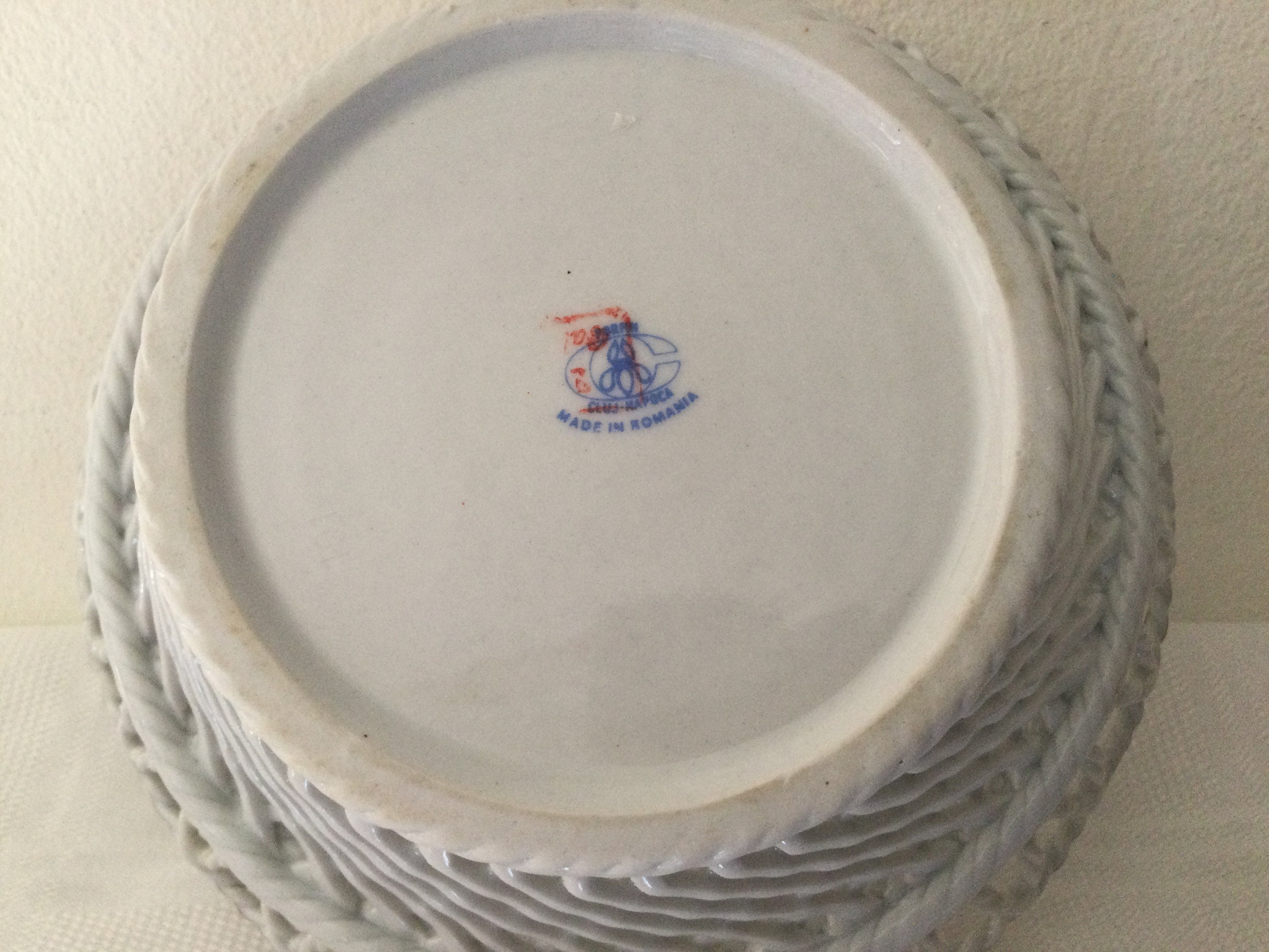 Vintage ROMANIA BASKET WEAVE Bowl Handpainted Open Weave Bowl - Etsy