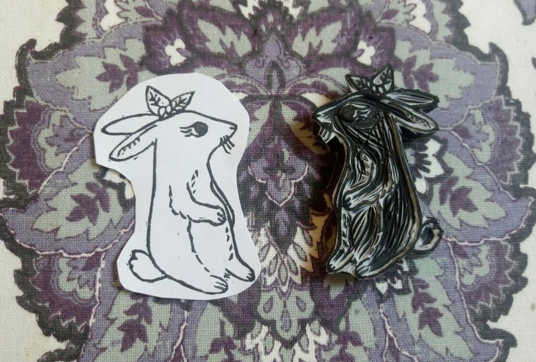 Cute Bunny/rabbit, Handmade Rubber Stamp - Etsy