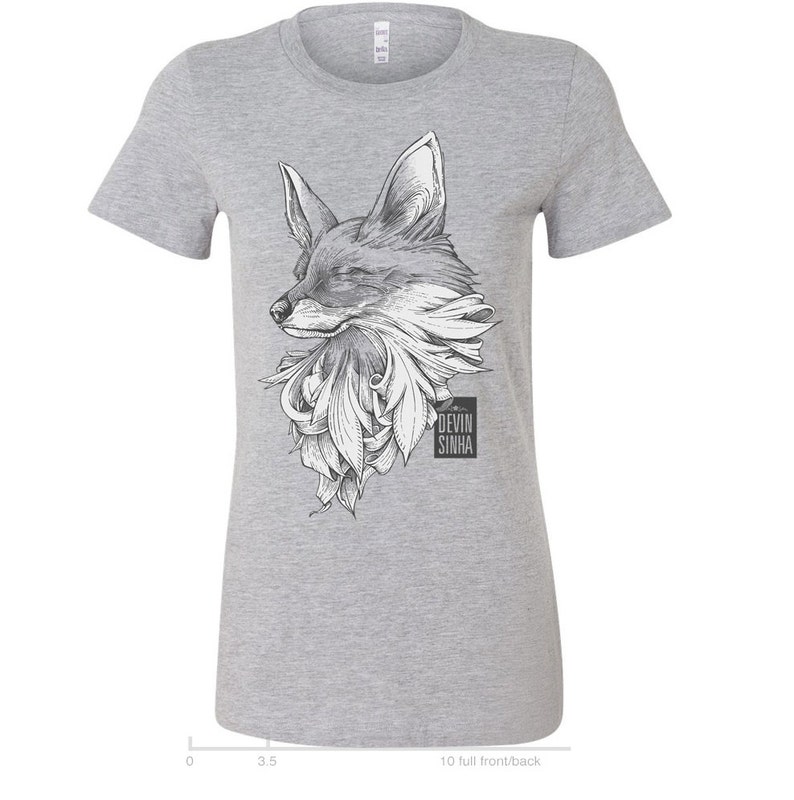 Fox T-shirt Grey - Etsy
