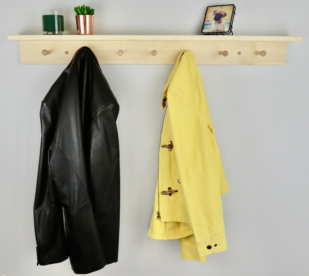Unfinished Shaker Peg Coat Hat Rack With Shelf 42" - Etsy
