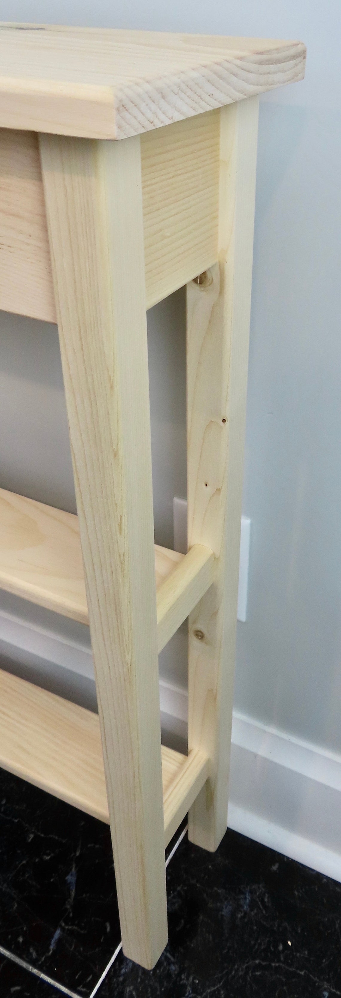 Unfinished Pine Narrow Shaker Console Sofa Wall Table With - Etsy