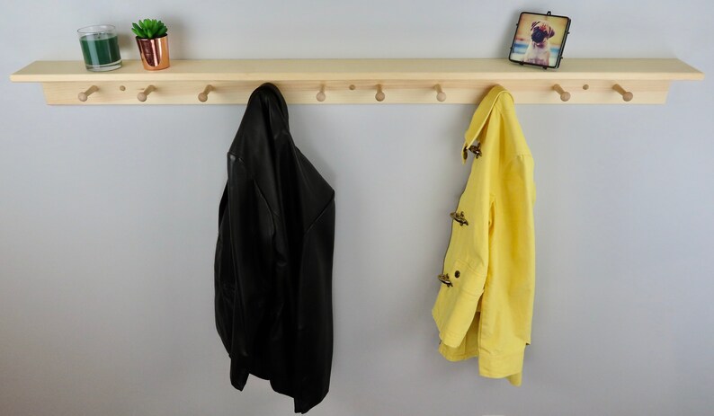Unfinished Shaker Peg Coat Hat Rack With Shelf 60" - Etsy
