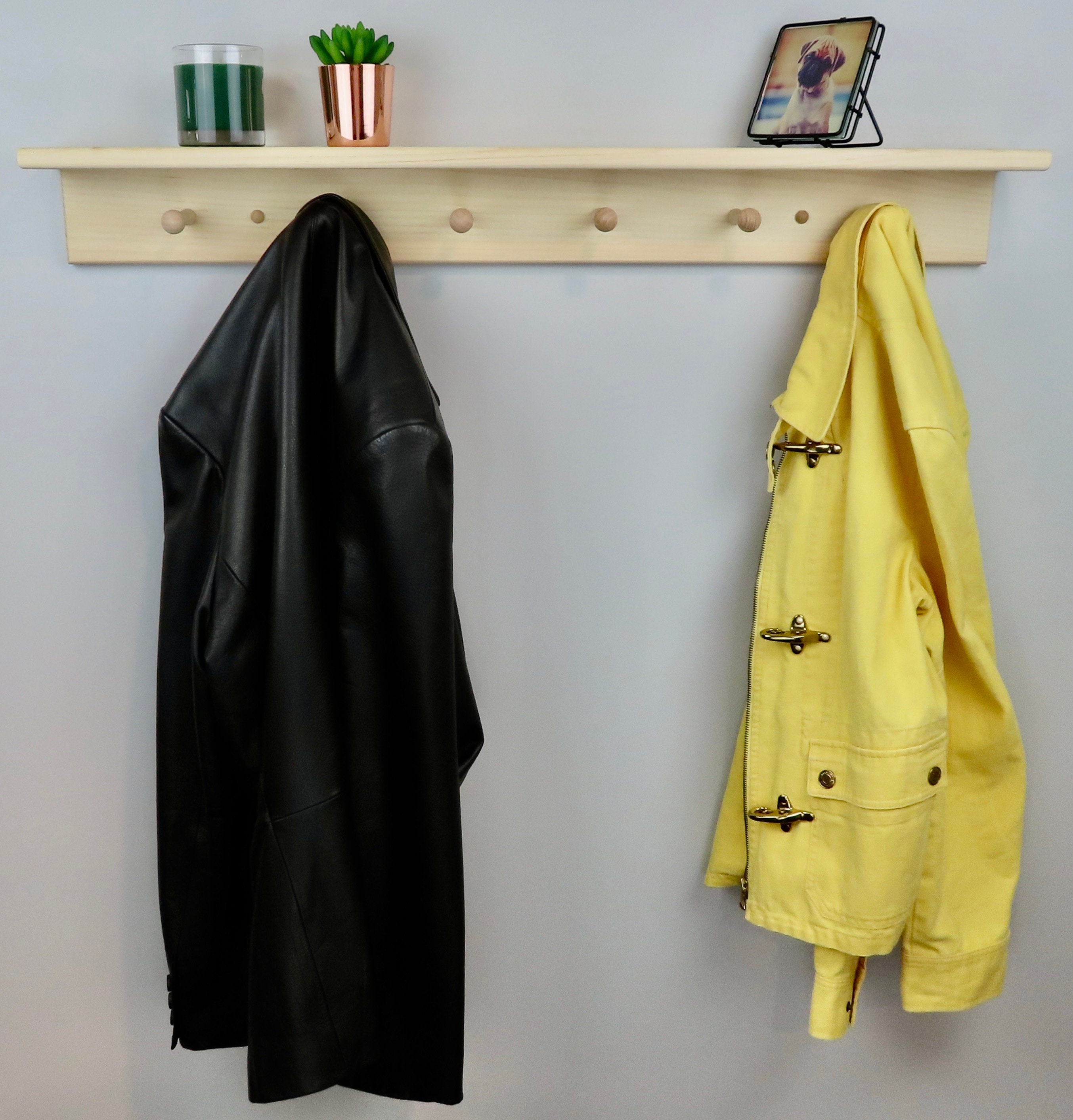 Unfinished Shaker Peg Coat Hat Rack With Shelf 36 | Etsy