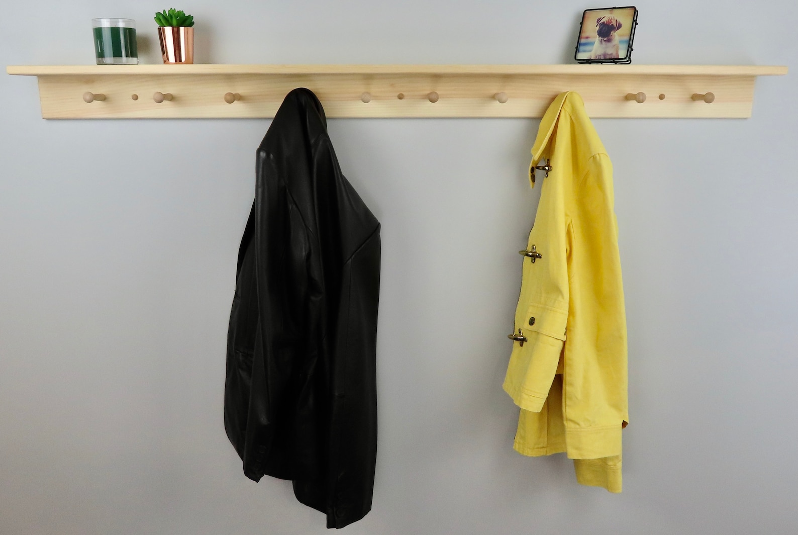 Unfinished Shaker Peg Coat Hat Rack With Shelf 60 | Etsy