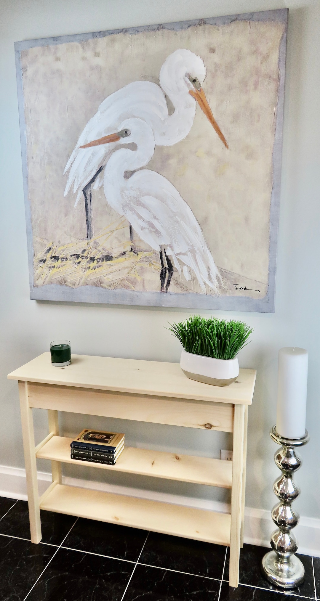Unfinished Pine Shaker Console Table With Shelves (36x11.25x30) - Etsy