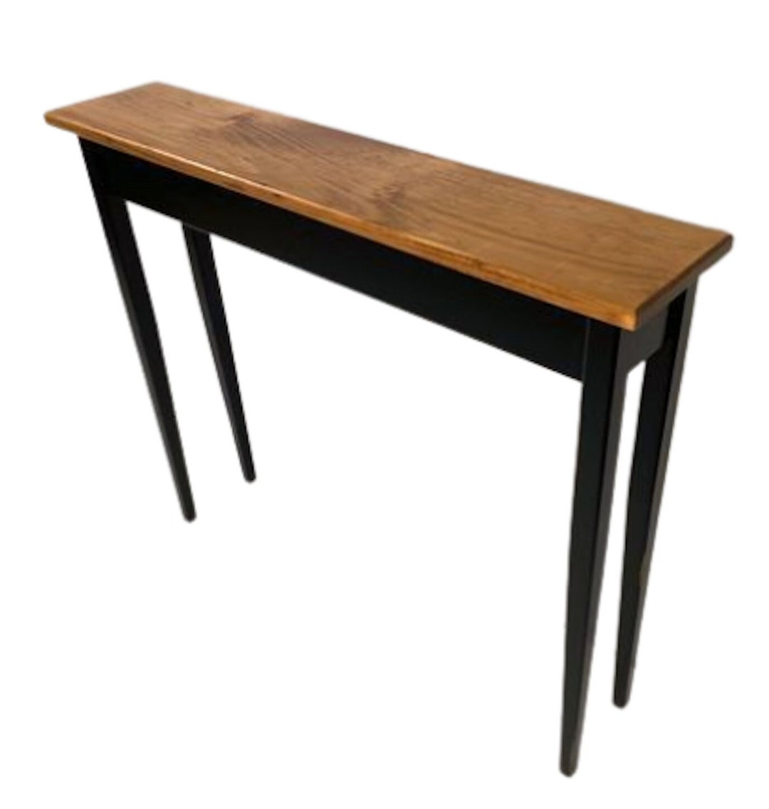 36" Solid Wood Console Table: Black Distressed Sofa Hall Table - Etsy