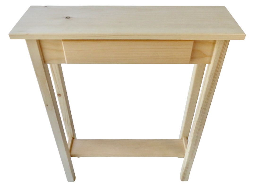 Unfinished Pine Shaker Sofa Table With Shelf & False Drawer 24” - Etsy