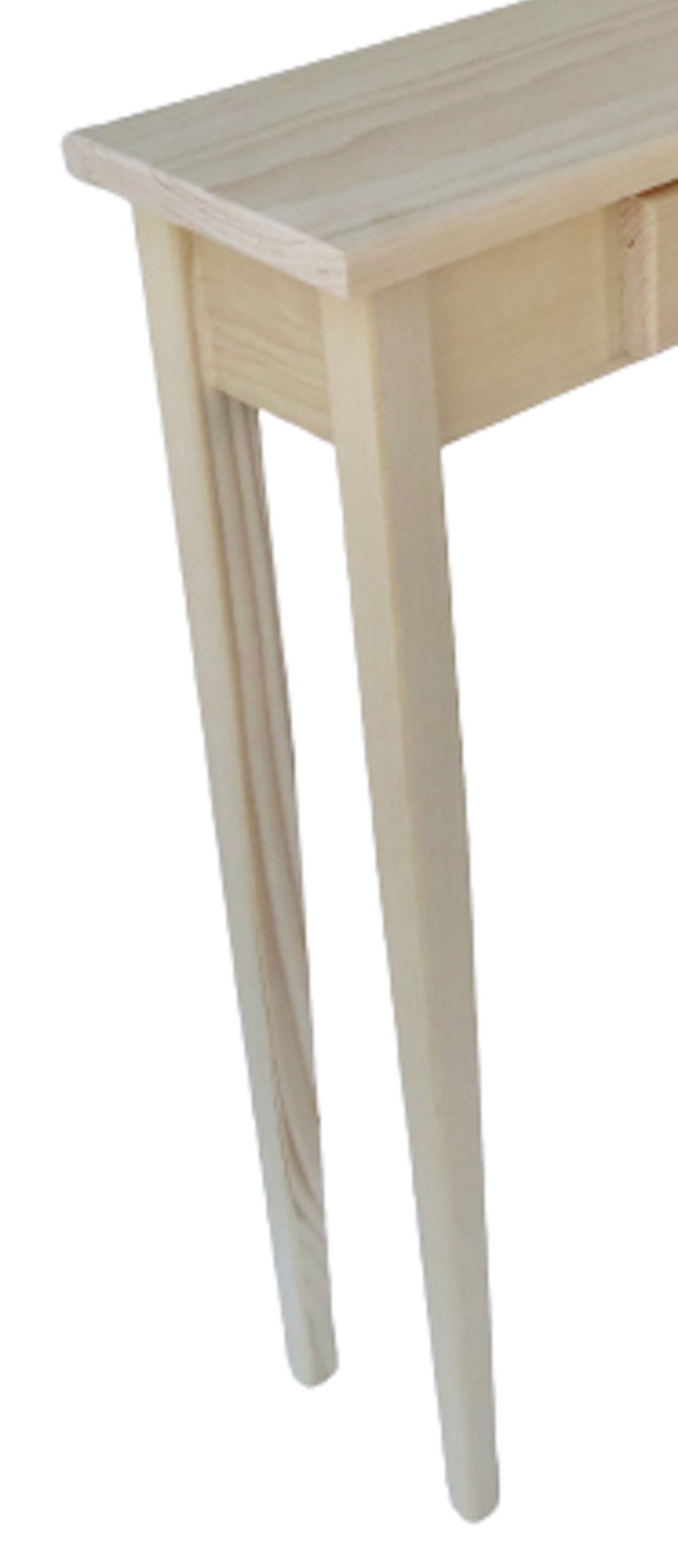 Unfinished Pine Narrow Shaker Console Sofa Wall Table With - Etsy