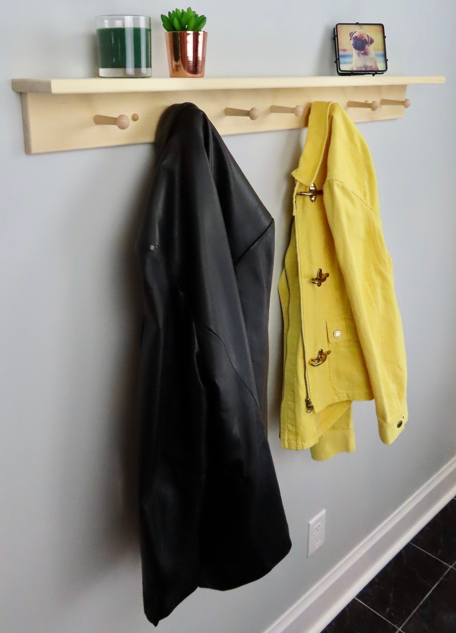 Unfinished Shaker Peg Coat Hat Rack With Shelf 42 - Etsy