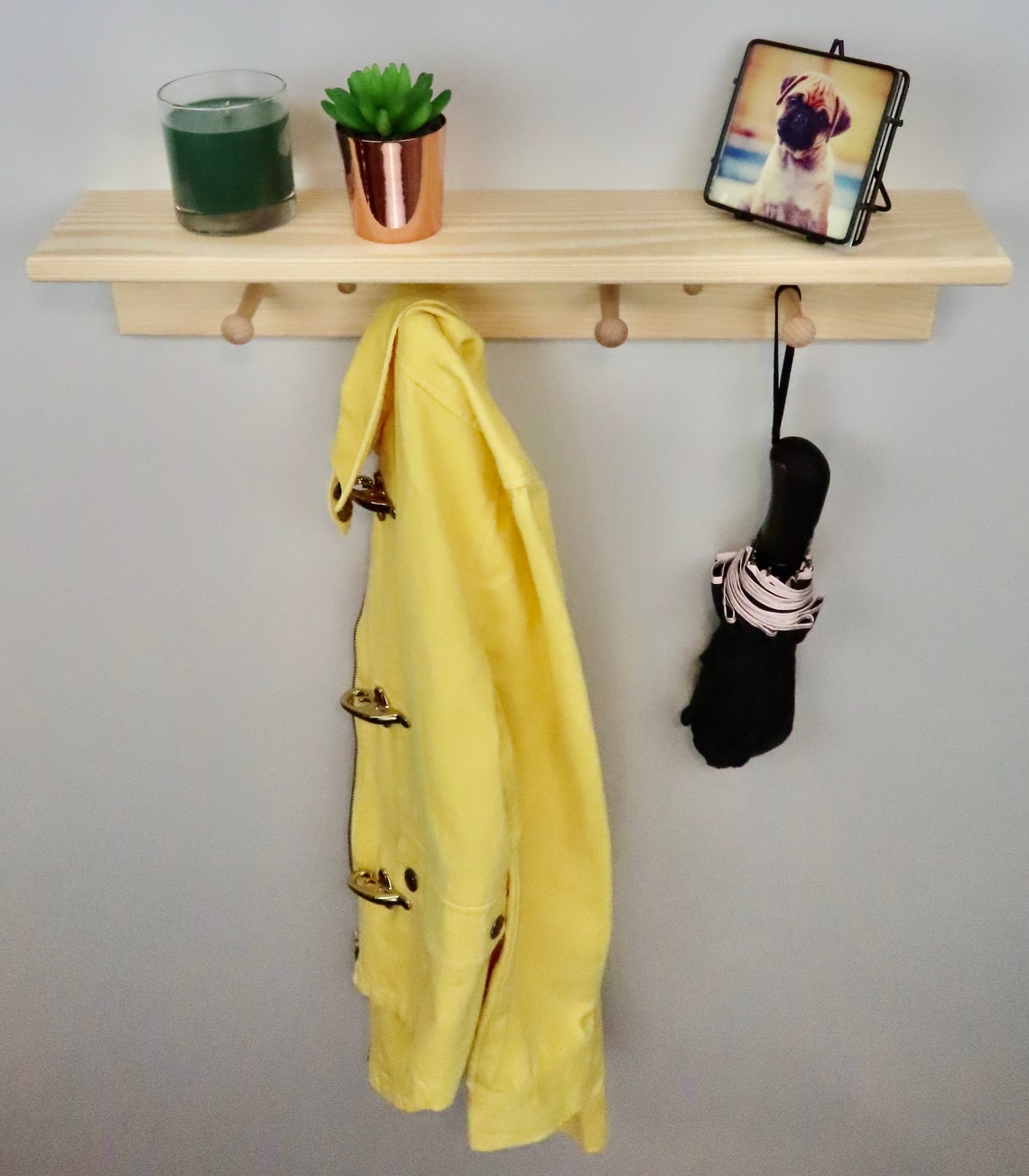 Unfinished Shaker Peg Coat Hat Rack With Shelf 24" - Etsy