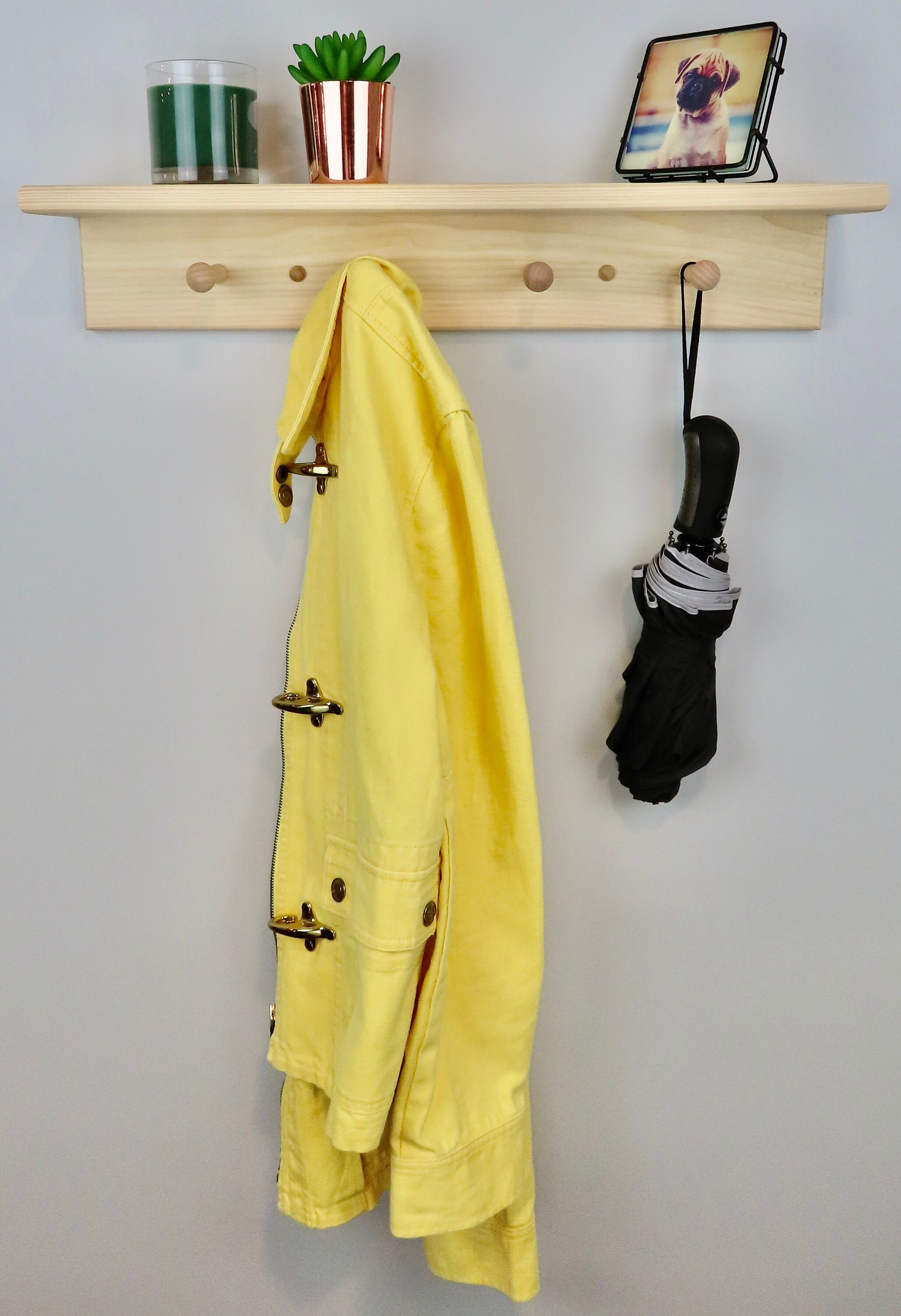 Unfinished Shaker Peg Coat Hat Rack With Shelf 24 | Etsy