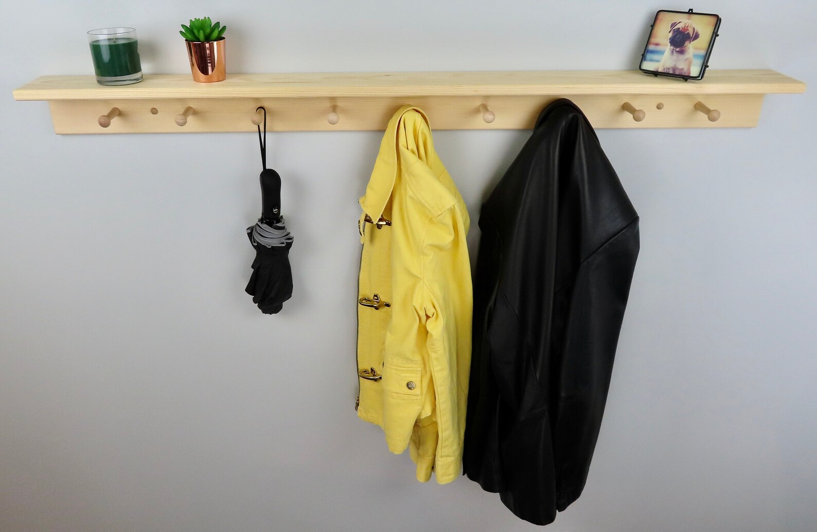 Unfinished Shaker Peg Coat Hat Rack With Shelf 54 | Etsy