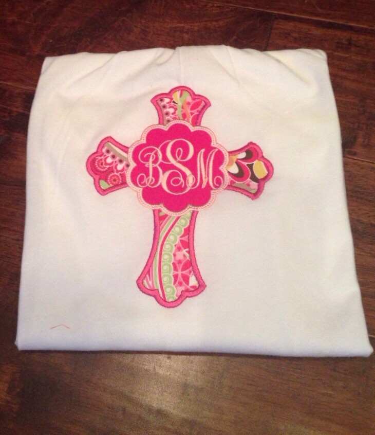 Applique Paisley Print Cross With Monogram. - Etsy