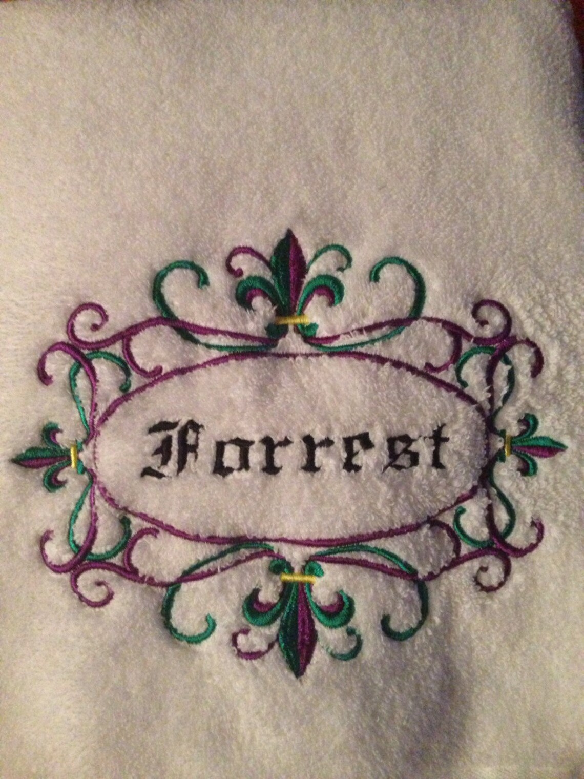 Fleur De Lis Name Bath Towel - Etsy
