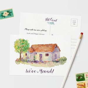 We've Moved Postcards Watercolor Moving Announcement Cards Set of 15 ...