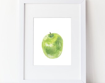 Green Apple Print | Etsy