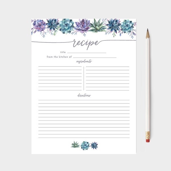 Large Recipe Cards Digital - Etsy