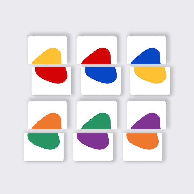 MATCH COLORS Game & Color Flashcards Montessori Learn Time Instant ...