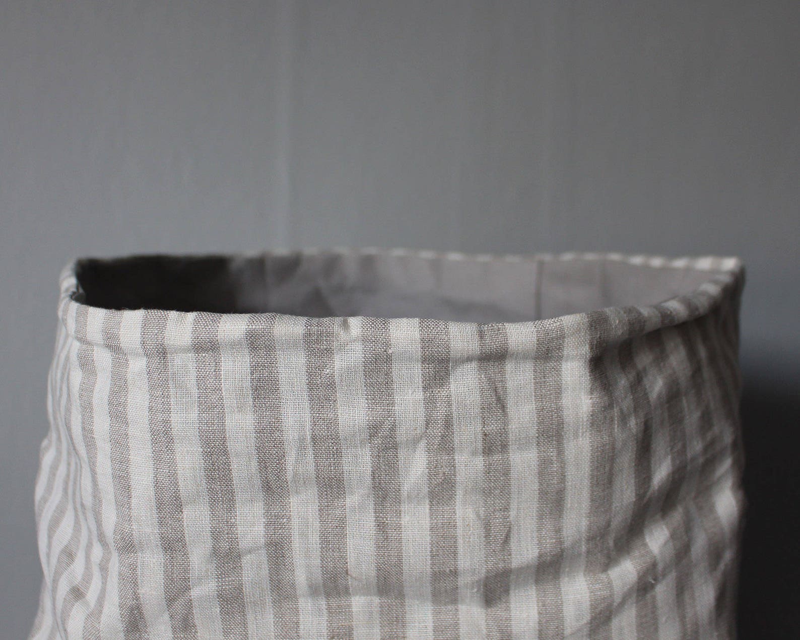 Linen Basket Stripy or Gingham Basket Linen and Washable - Etsy