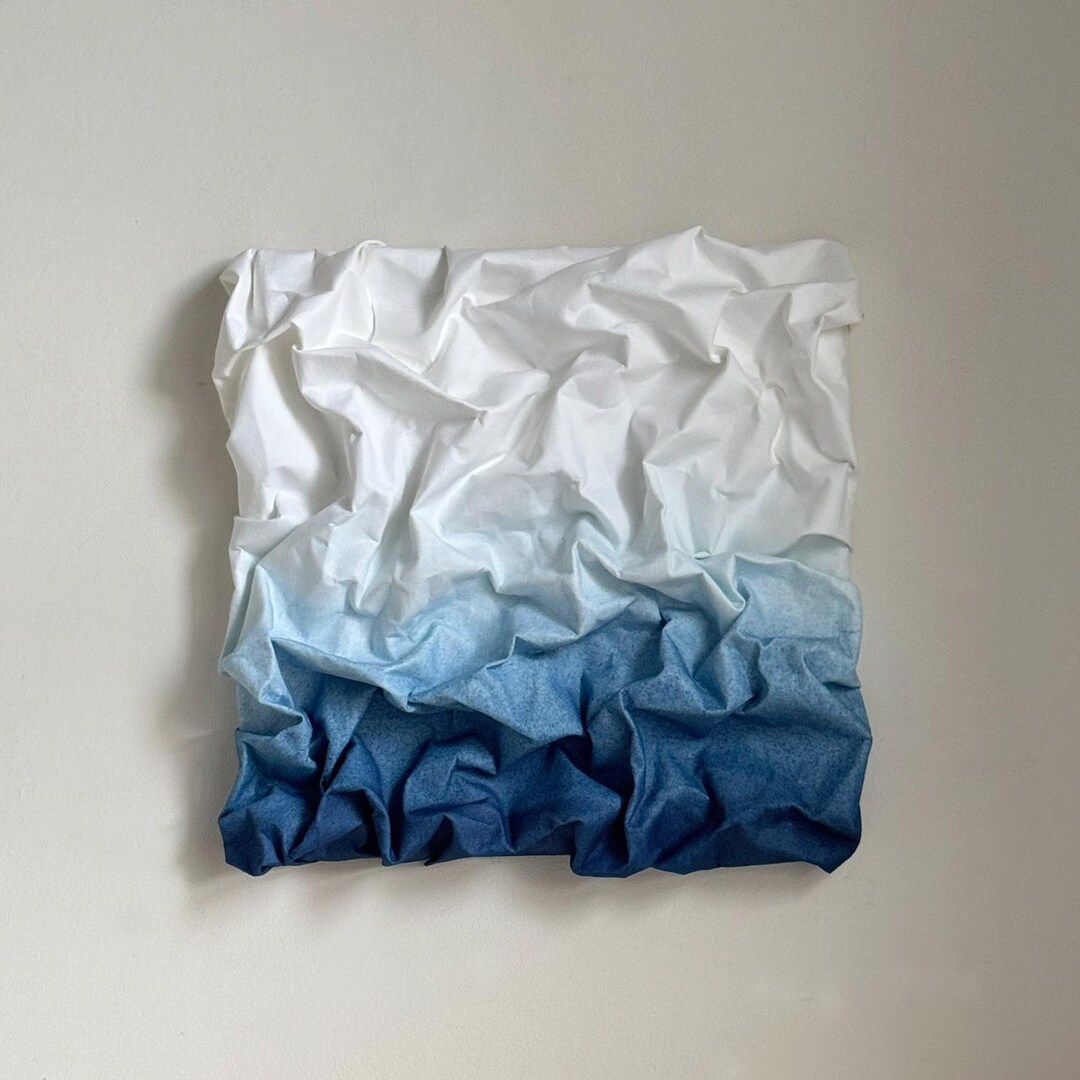 Indigo Ombre Paper Wall Art, Textile Wall Art, Paper Art, Home Decor ...