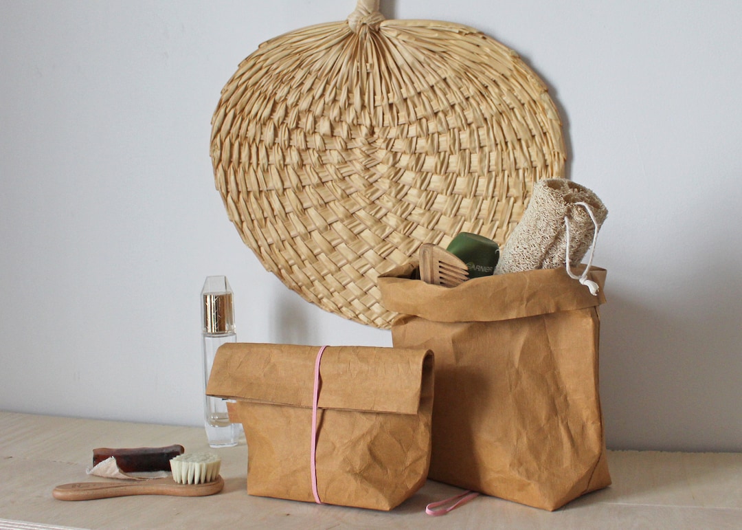 Washable Paper Cosmetic Bag: Minimalist Toiletry Travel Storage - Etsy