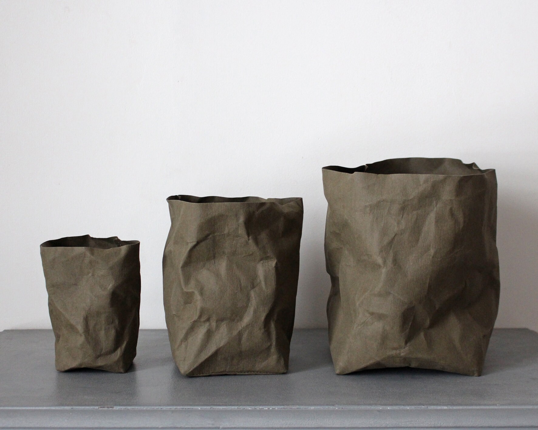 Sustainable Storage Khaki Paper Bag Washable Paper Storage | Etsy