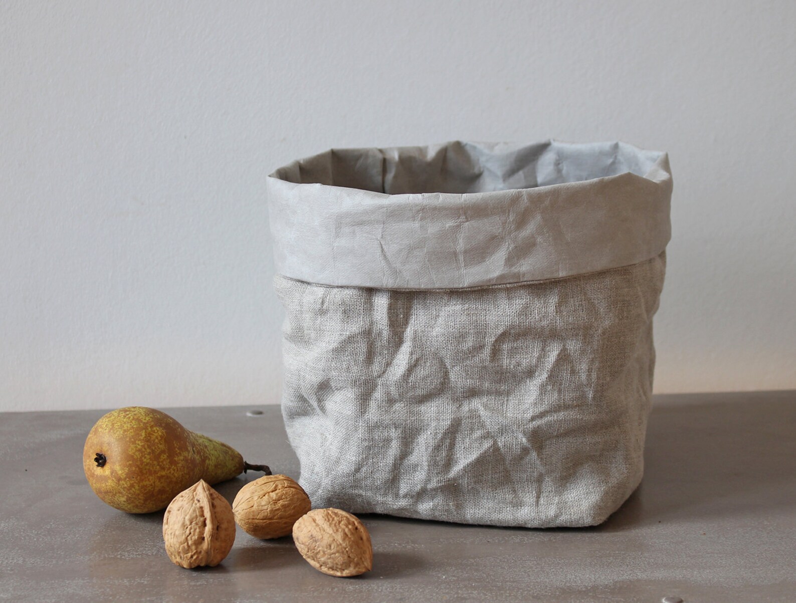 Linen Basket Linen Storage Bag Washable Paper Bag Kitchen - Etsy UK