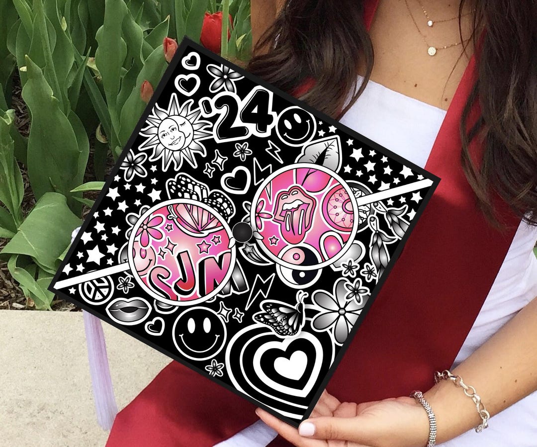 Custom Rose Colored Lenses Graduation Cap Design Topper - Etsy