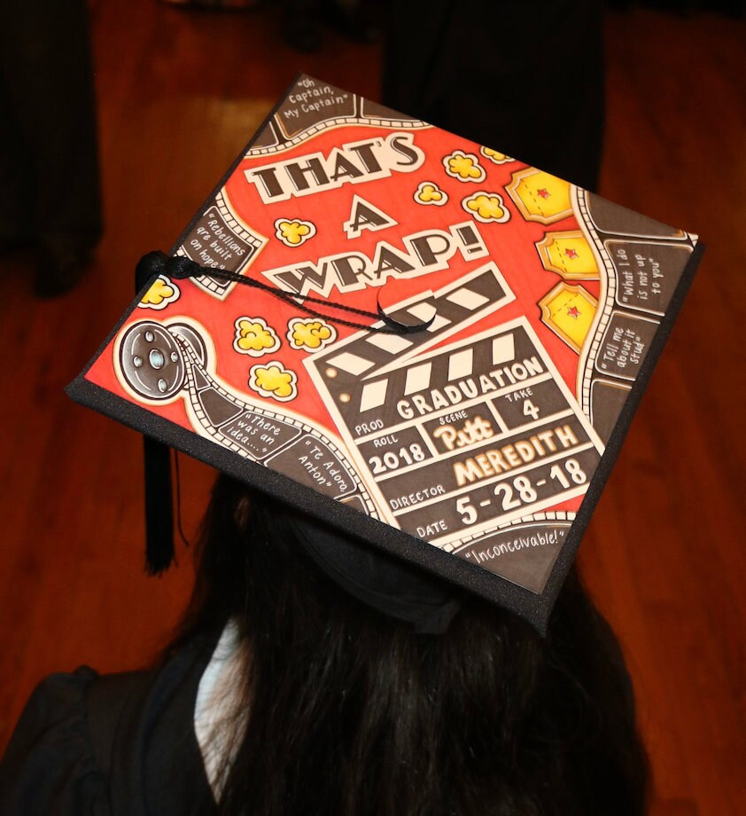 Custom Grad Cap Topper That's A Wrap Movie Theater Graduation Cap Film ...
