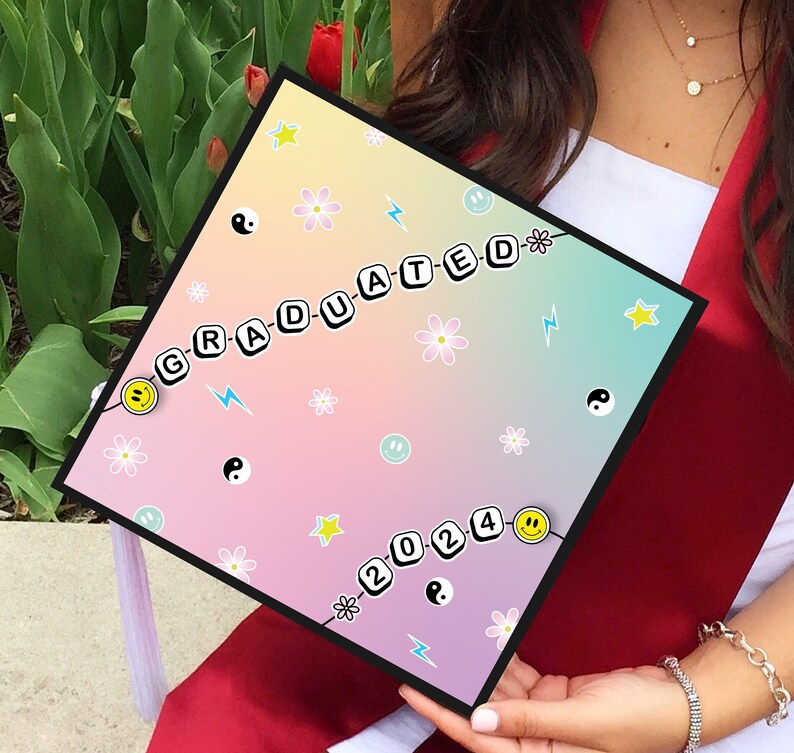 Word Bracelet in My Graduation Era Graduation Cap Topper Quote 2024 - Etsy