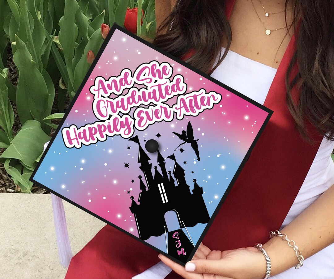 Custom Grad Cap Topper and She Graduated Happily Ever After Princess ...
