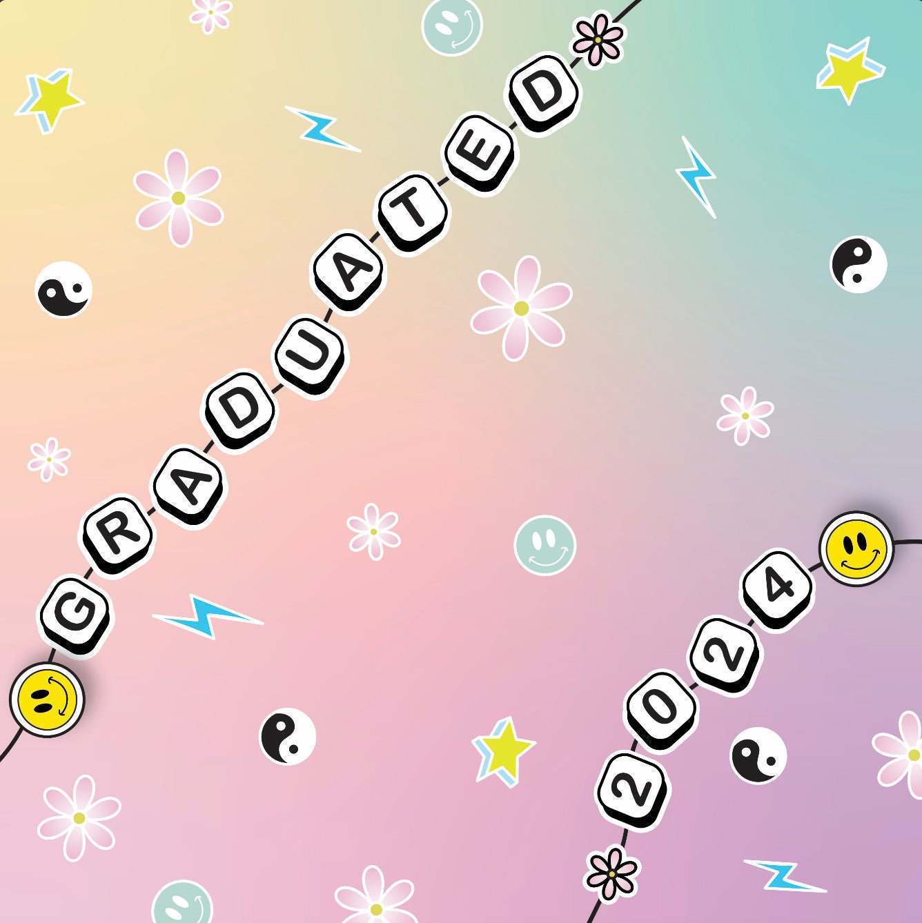 Word Bracelet in My Graduation Era Graduation Cap Topper Quote 2024 - Etsy