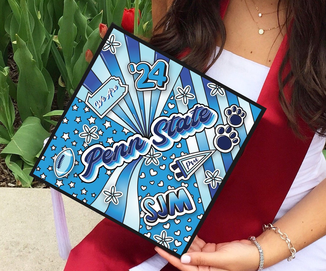 Custom College Penn State Grad Cap Topper - Etsy