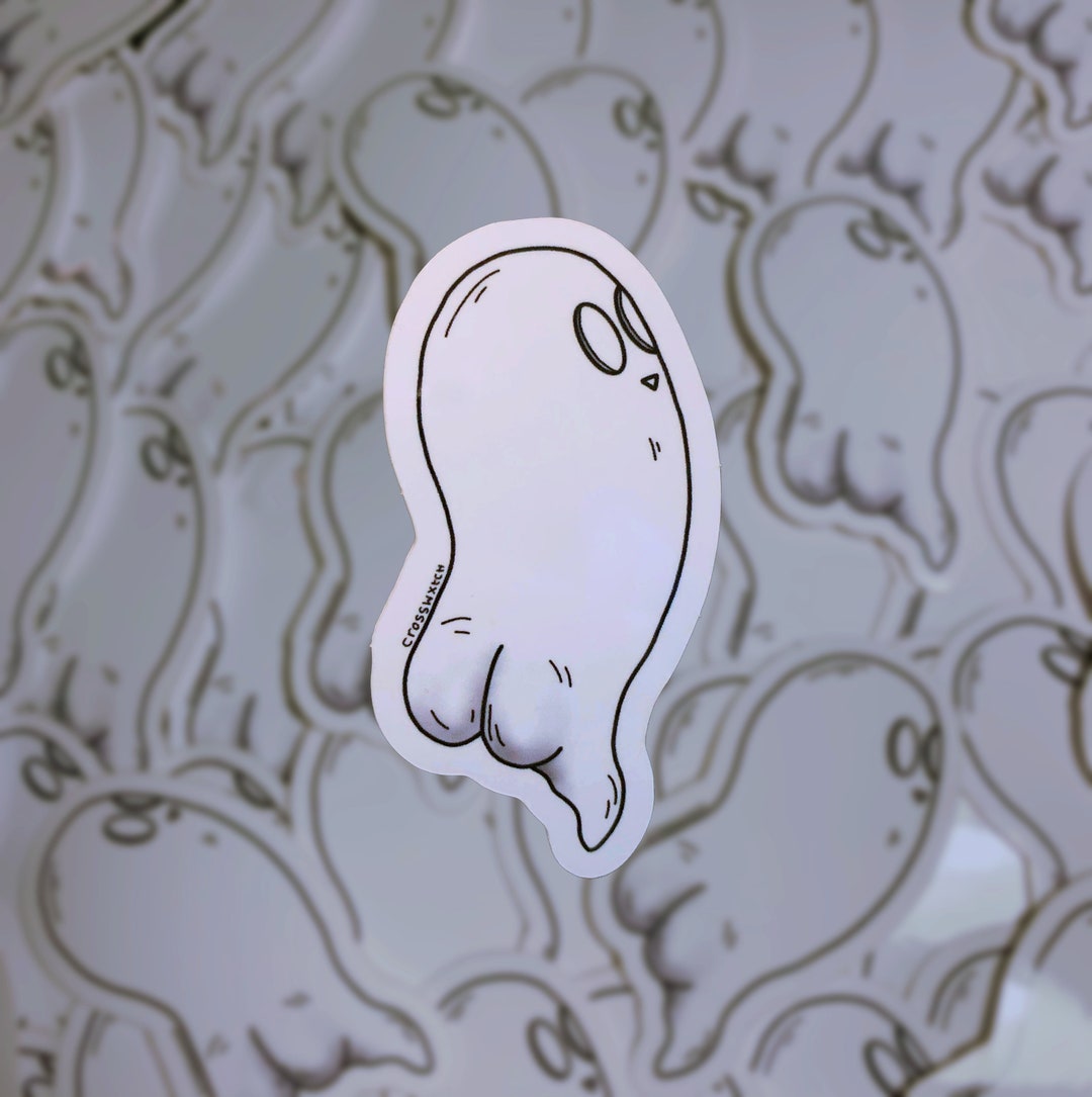 Cheeky Ghost Thicc Butt Vinyl Sticker - Etsy