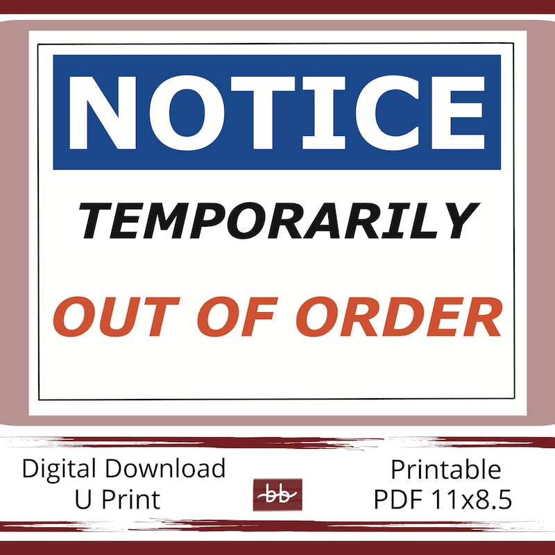 Out of Order Signs - Etsy